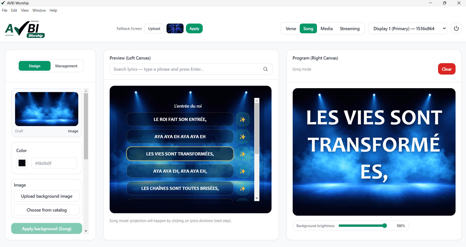 AVBI Worship — Projection & Streaming Overlays for Churches